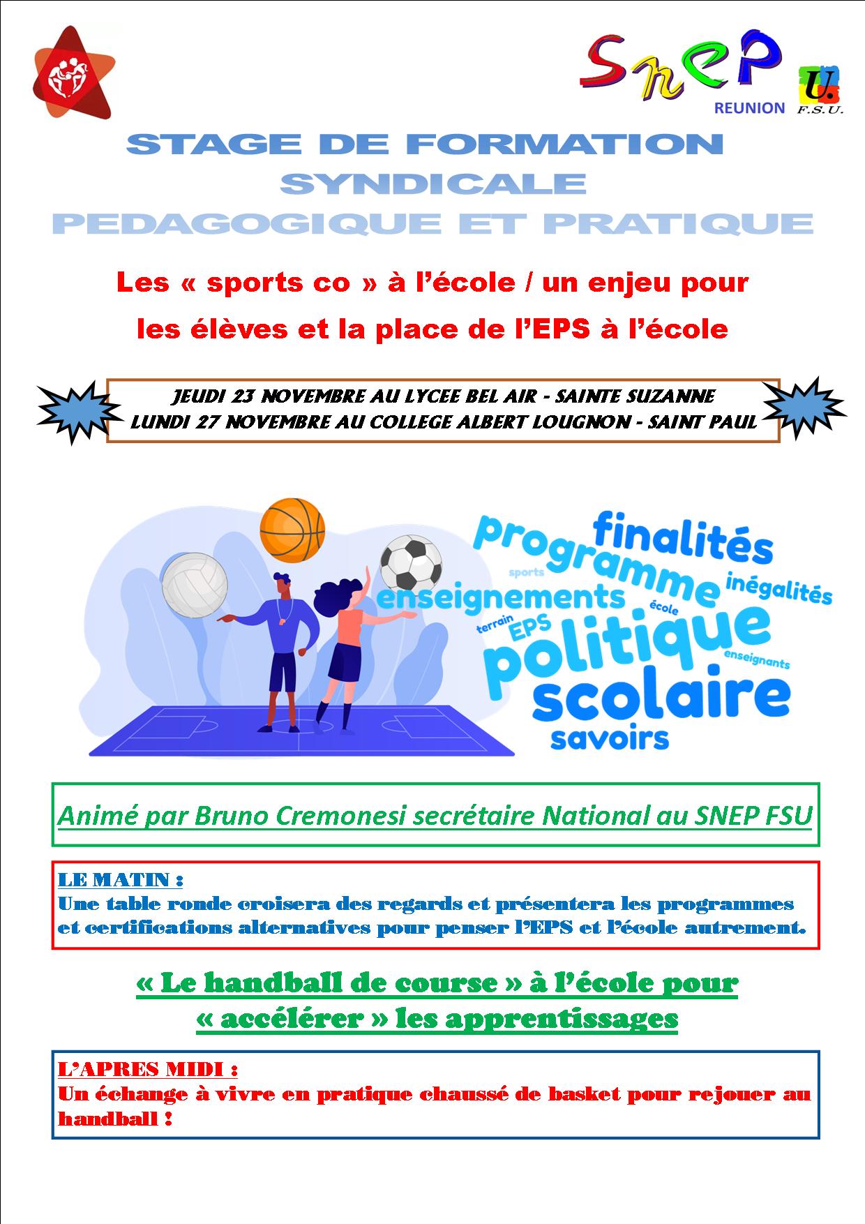 STAGE DE FORMATION SYNDICALE – SNEP-FSU Réunion